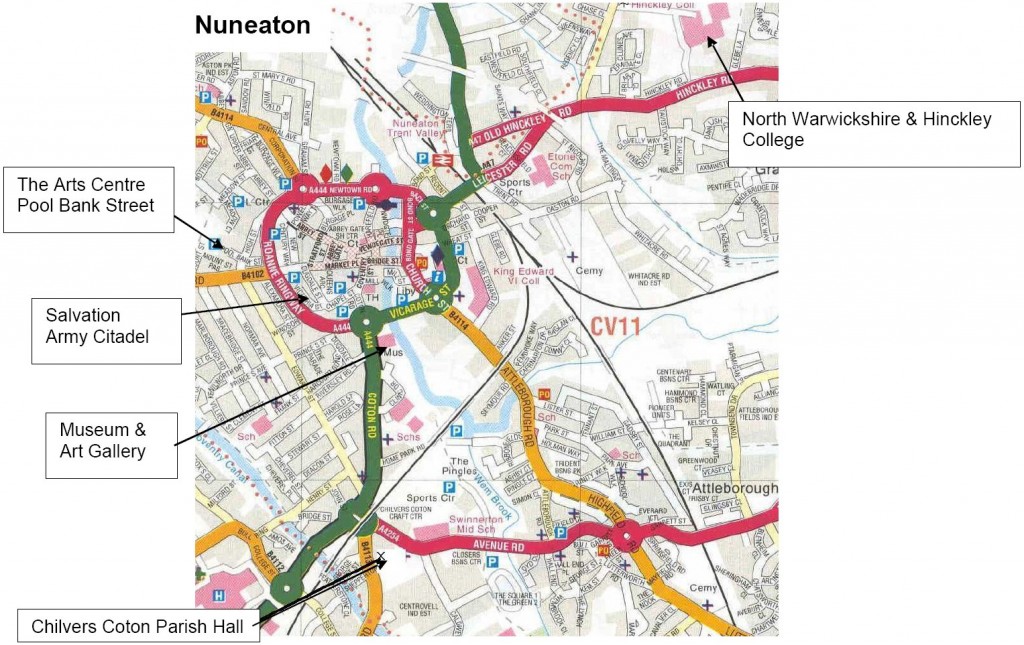 Festival Locations - Nuneaton Festival of Arts